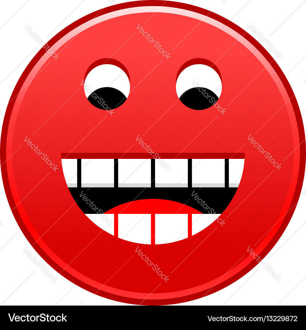 Red smiling face cheerful smiley happy emoticon Vector Image