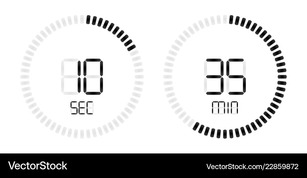 Stopwatch timer digital countdown Royalty Free Vector Image