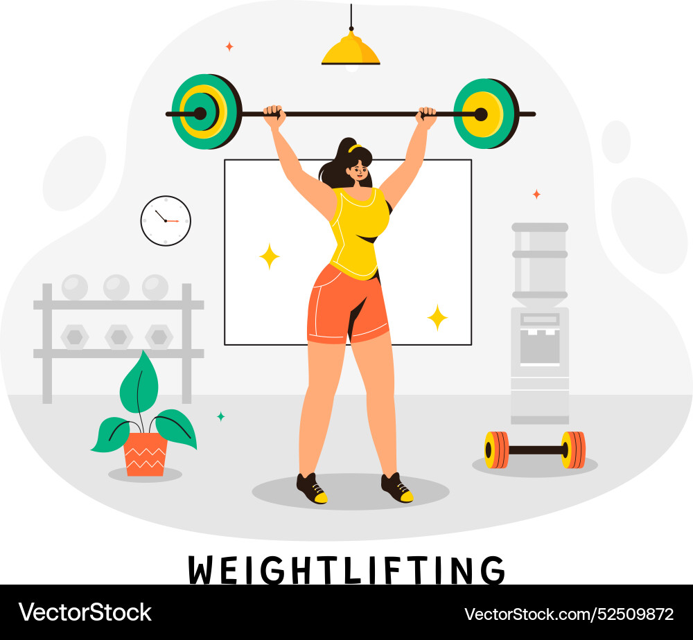 Weightlifting sport featuring an athlete lifting Vector Image