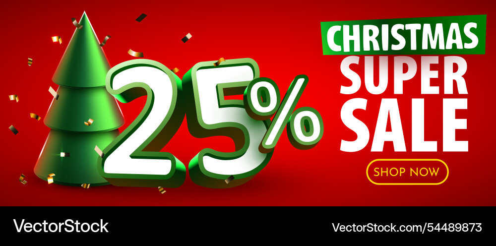 25 percent off discount creative composition Vector Image