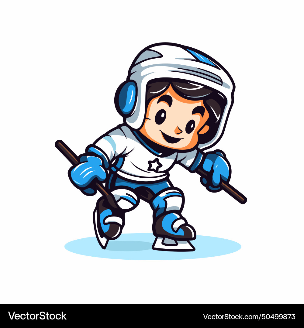 Cartoon hockey player Royalty Free Vector Image