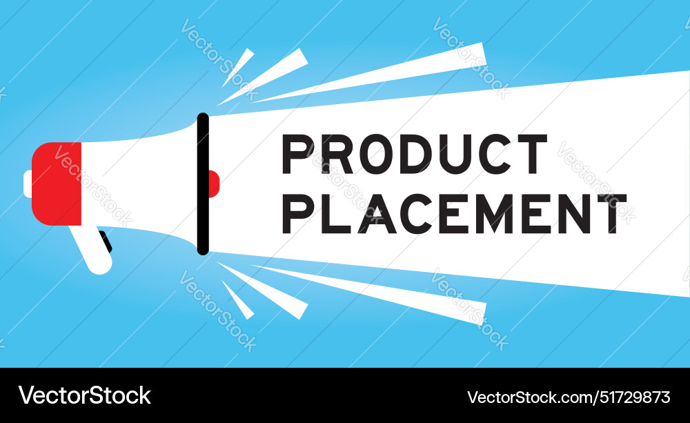 Color megaphone icon with word product placement Vector Image