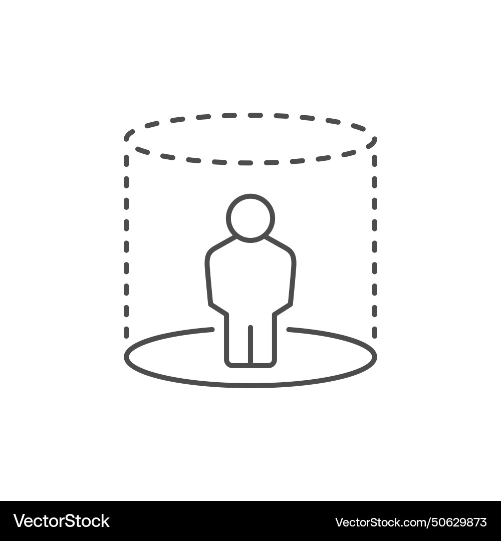 Comfort zone line outline icon Royalty Free Vector Image