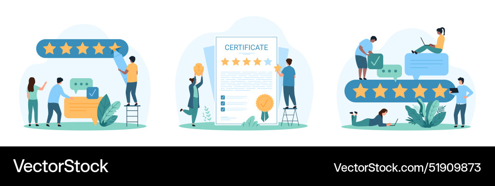 Customer review certificate satisfaction survey Vector Image