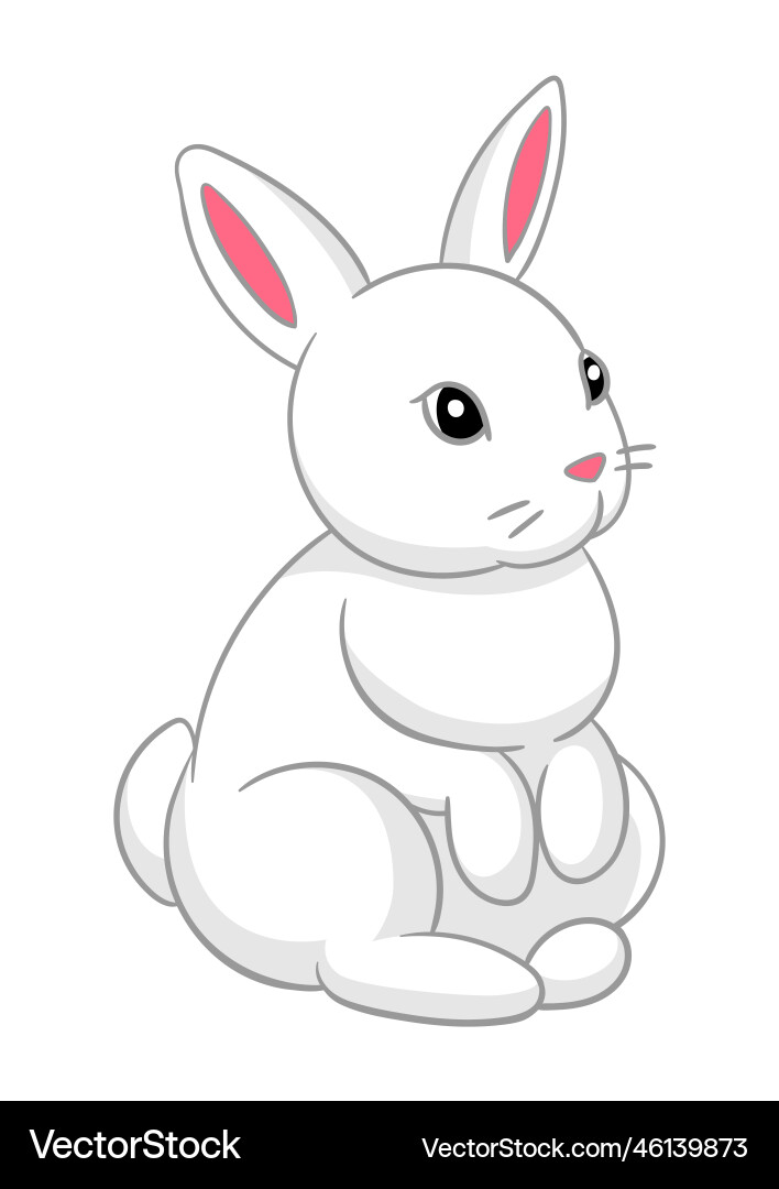 Cute easter bunny cartoon rabbit Royalty Free Vector Image