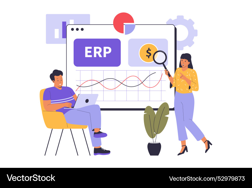 Erp enterprise resource planning concept Vector Image