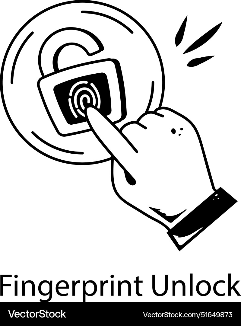 Fingerprint unlock Royalty Free Vector Image - VectorStock