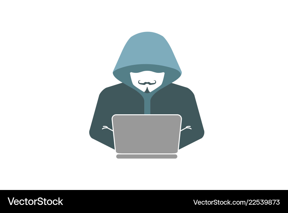 Hacker hidden face logo Royalty Free Vector Image