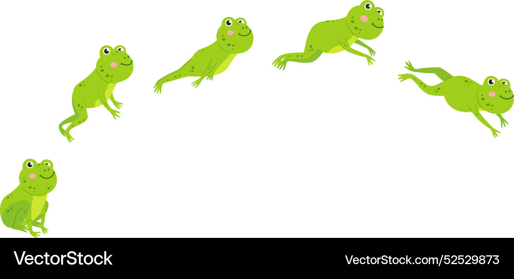 Jumping frog sequence animal leap movement Vector Image
