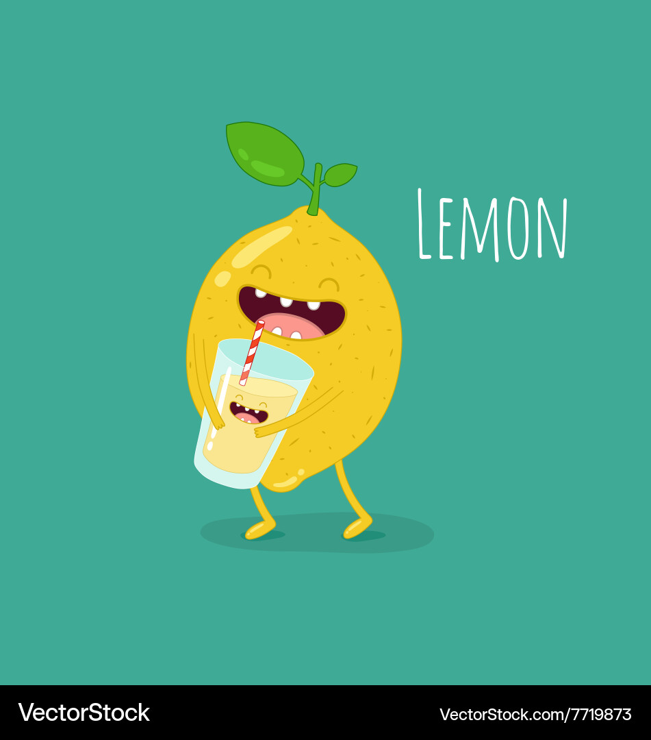 Lemon drink lemonade Royalty Free Vector Image