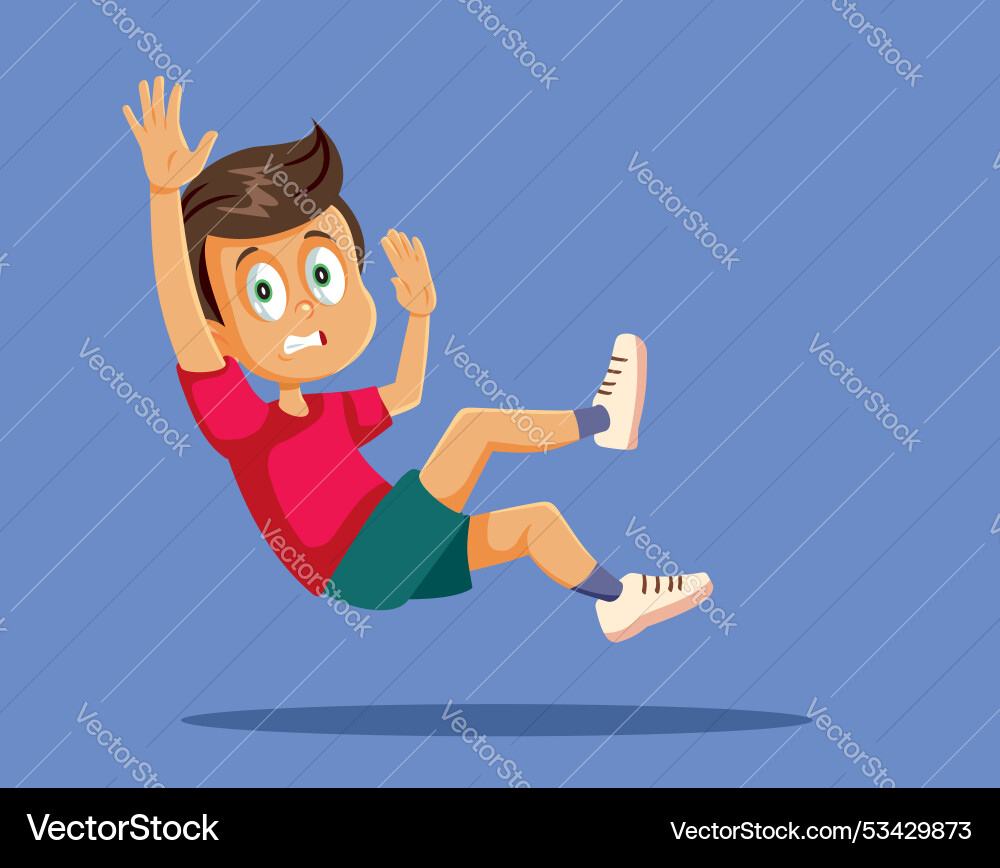 Little kid slip and fall in accident concept Vector Image