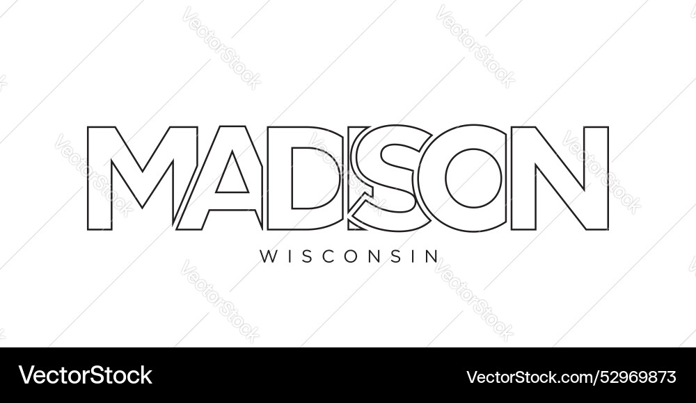 Madison wisconsin usa typography slogan design Vector Image