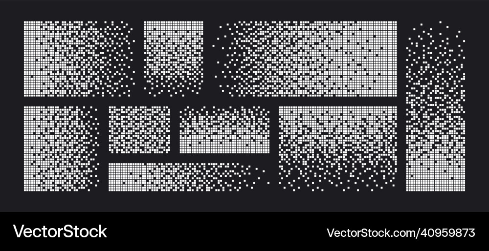 Pixel disintegration background decay effect Vector Image