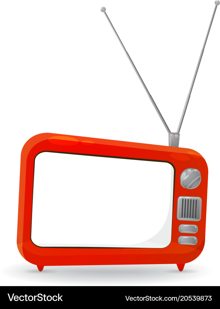 Red tv Royalty Free Vector Image - VectorStock