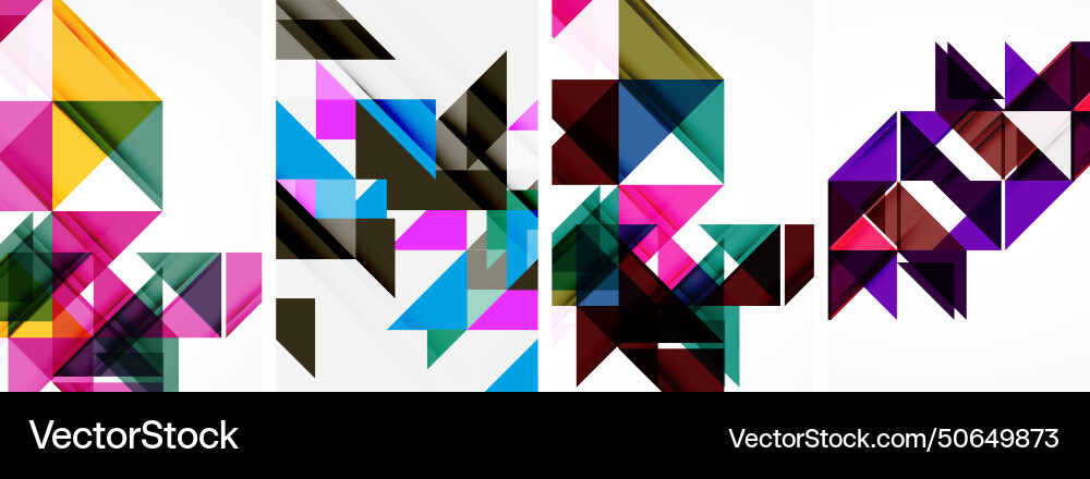 Set of abstract random triangle composition Vector Image