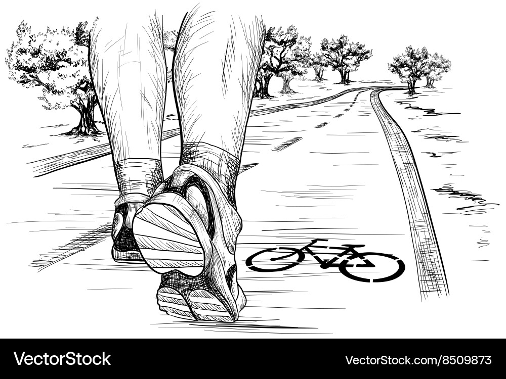 Sketch of a runner running Royalty Free Vector Image