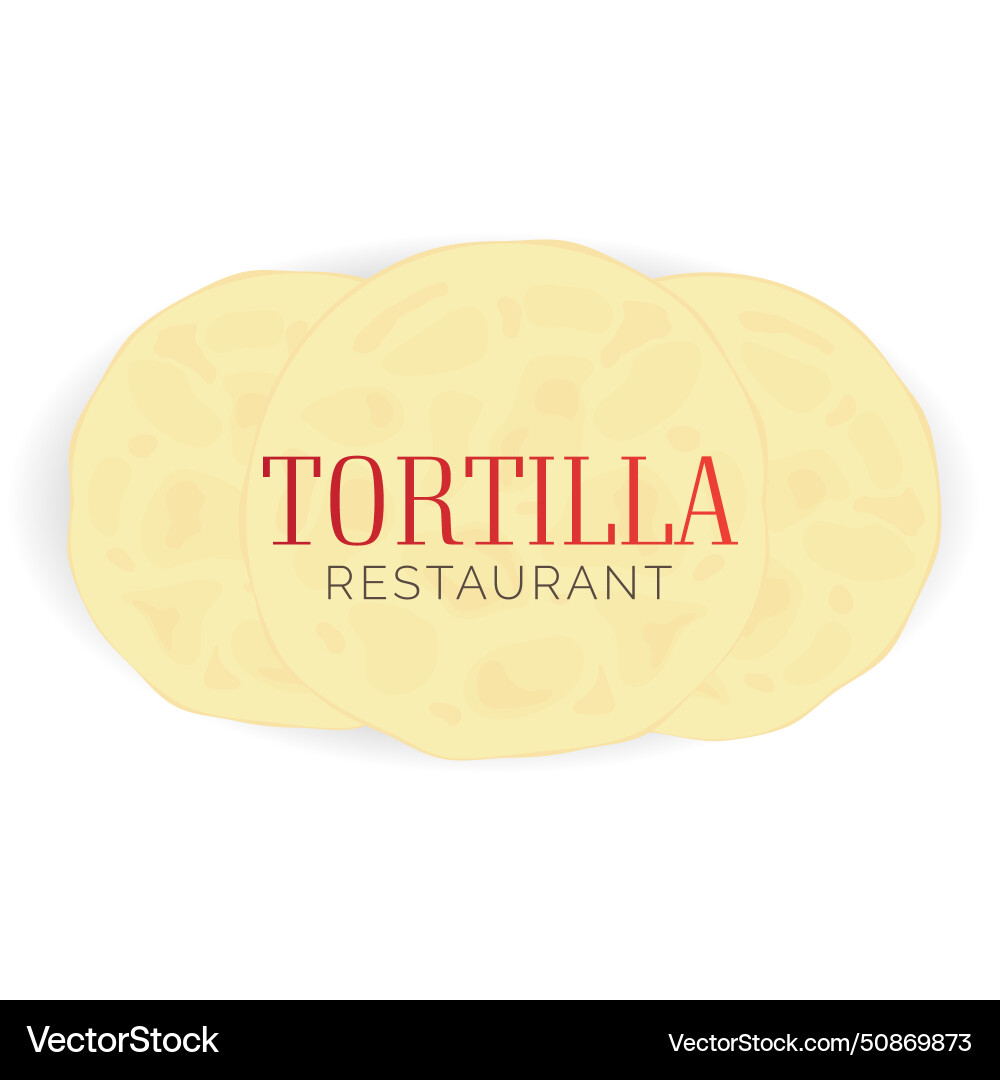 Tortilla restaurant logo with taco Royalty Free Vector Image