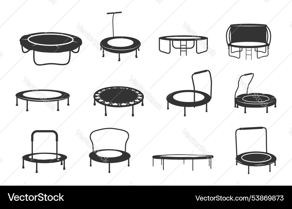 Trampoline svg silhouette Royalty Free Vector Image