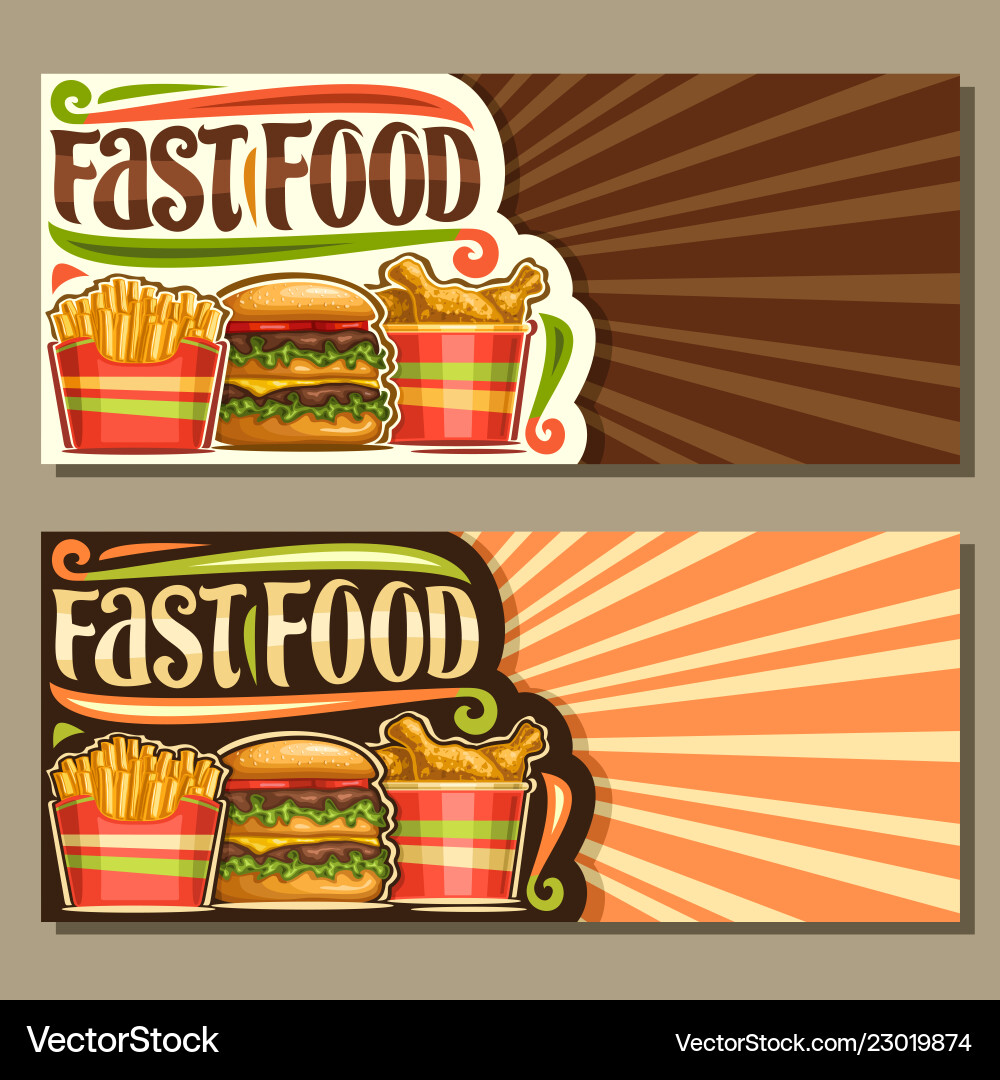 Banners for fast food Royalty Free Vector Image