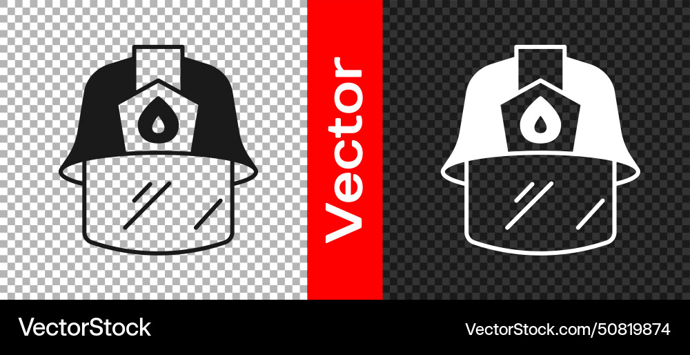 Black firefighter helmet or fireman hat icon Vector Image