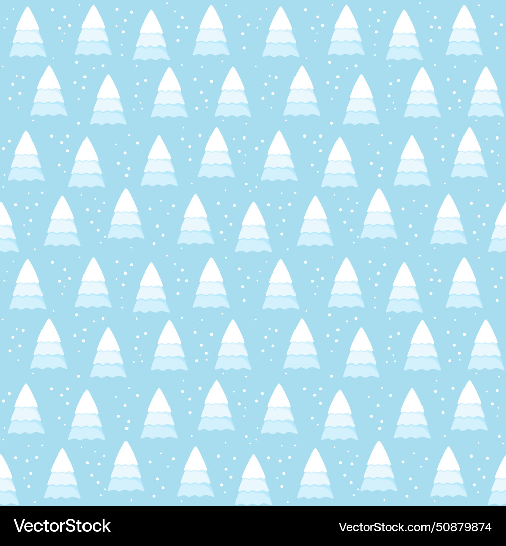 Blue seamless pattern with christmas trees flat Vector Image