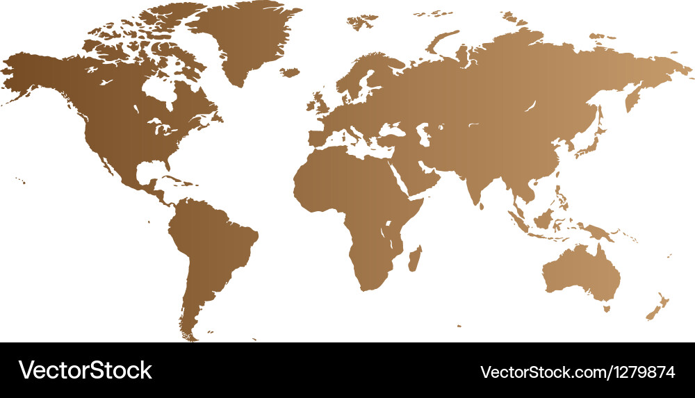 Brown world map Royalty Free Vector Image - VectorStock