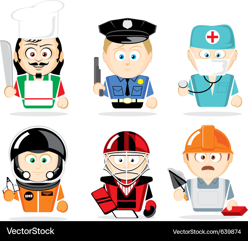 Famous professions Royalty Free Vector Image - VectorStock