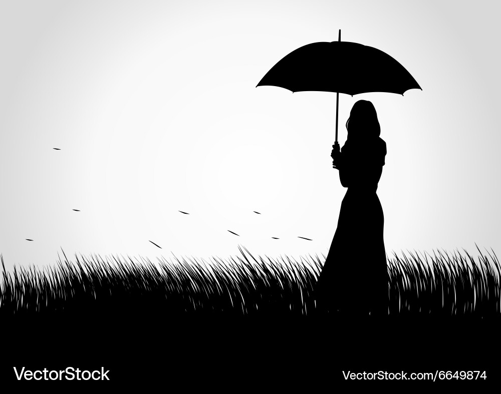 Girl with umbrella Royalty Free Vector Image - VectorStock