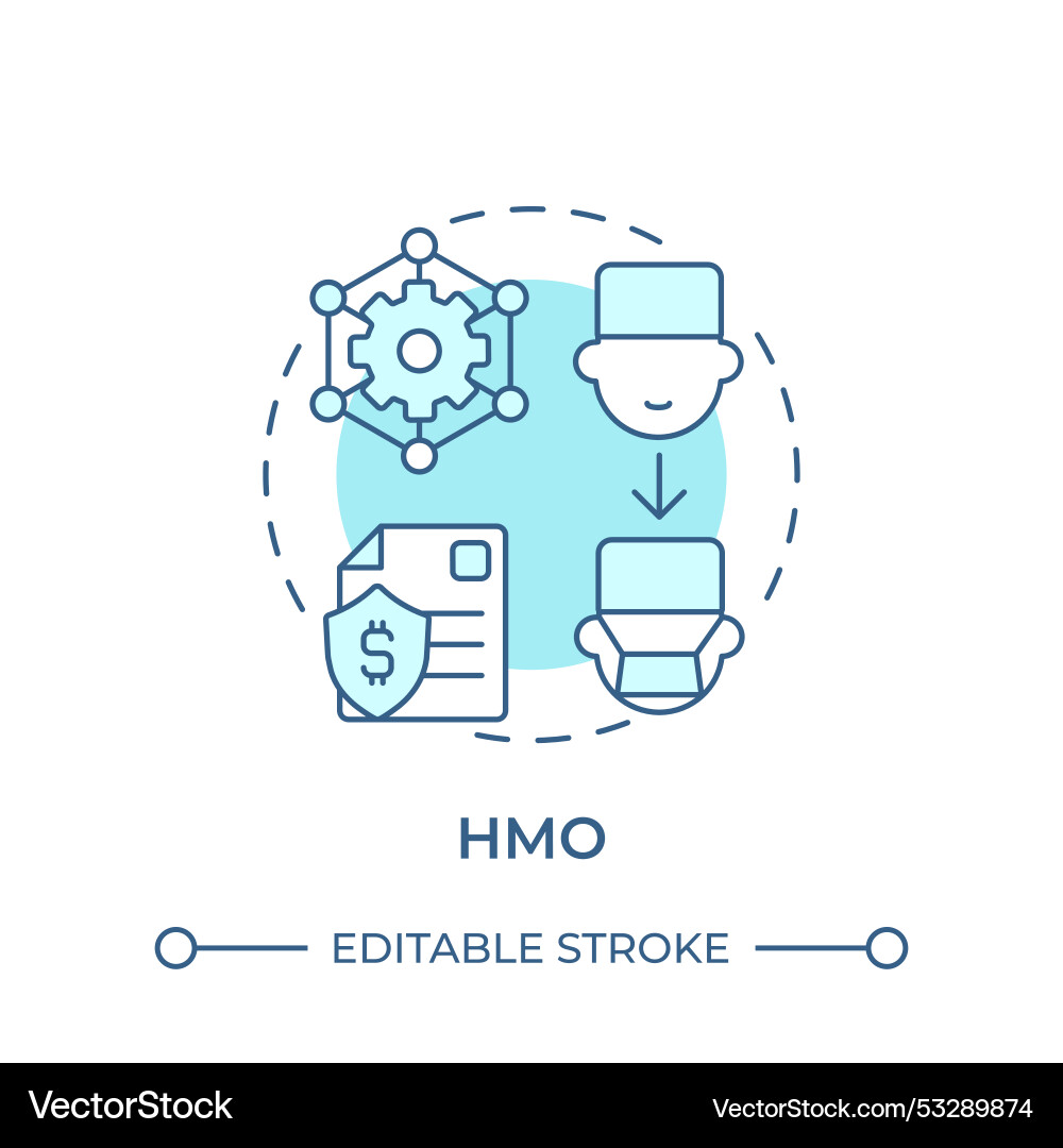Hmo soft blue concept icon Royalty Free Vector Image