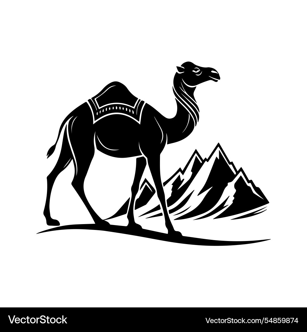 Minimalist camel silhouette Royalty Free Vector Image