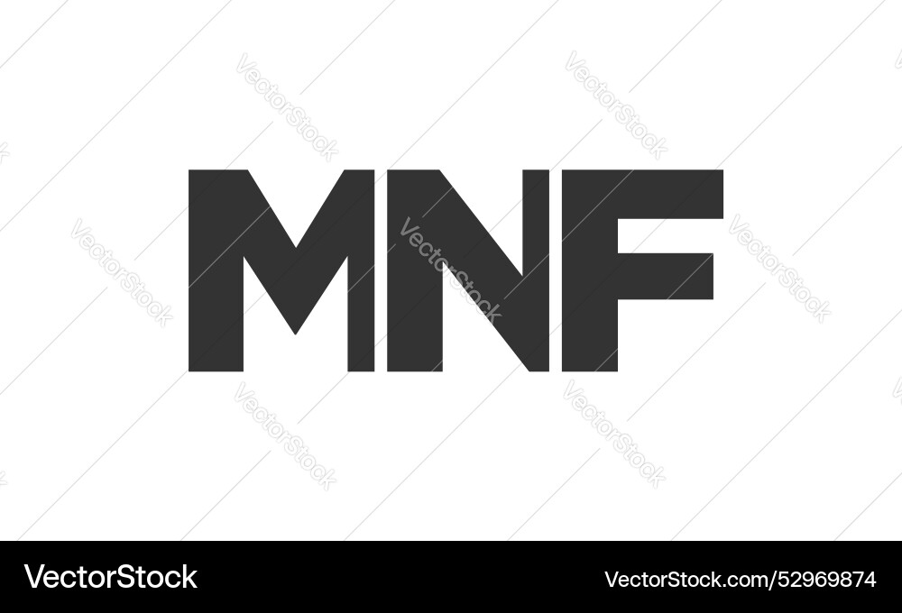 Mnf logo design template with strong and modern Vector Image