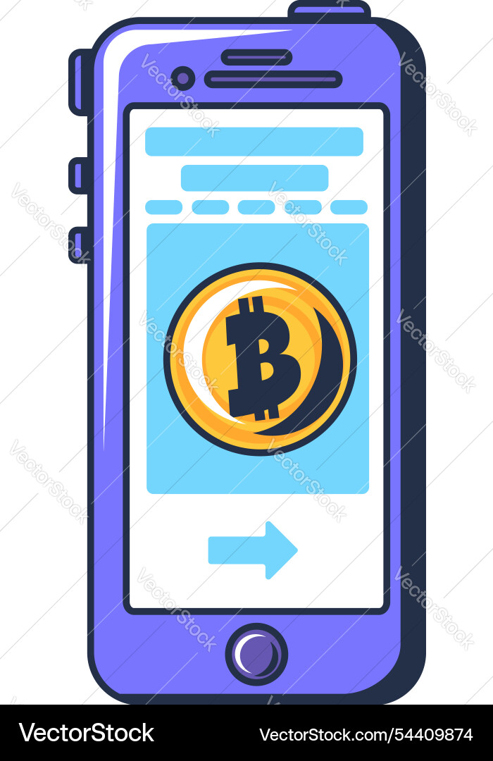 Multi colored cryptocurrency mobile app icon Vector Image