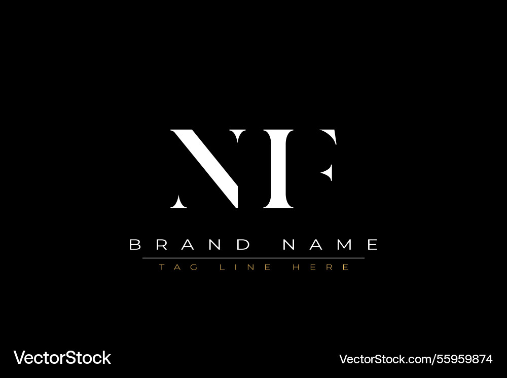 Nif abstract letter logo design Royalty Free Vector Image