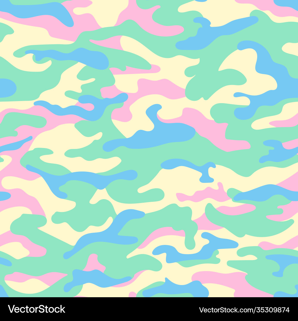 Pastel Camo Seamless Pattern Royalty Free Vector Image