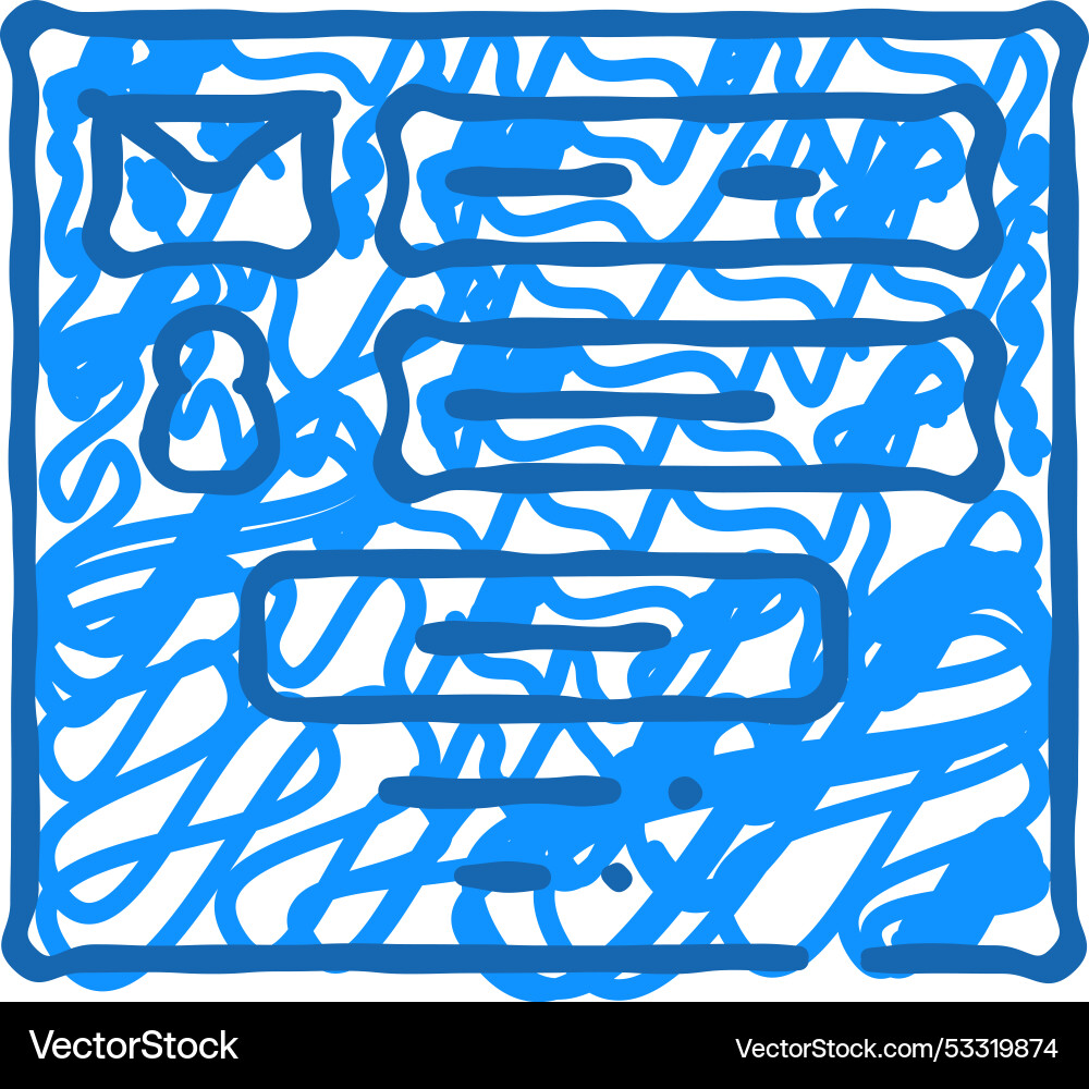 Sign up with e-mail icon doodle Royalty Free Vector Image