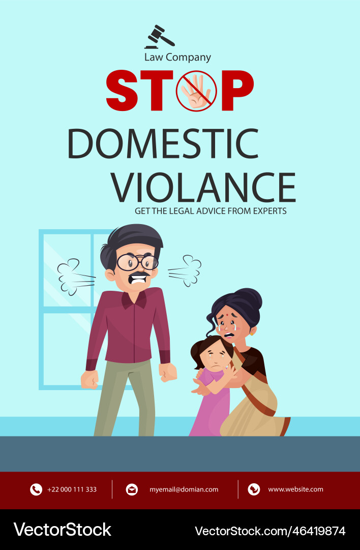 Stop domestic violance flyer design Royalty Free Vector