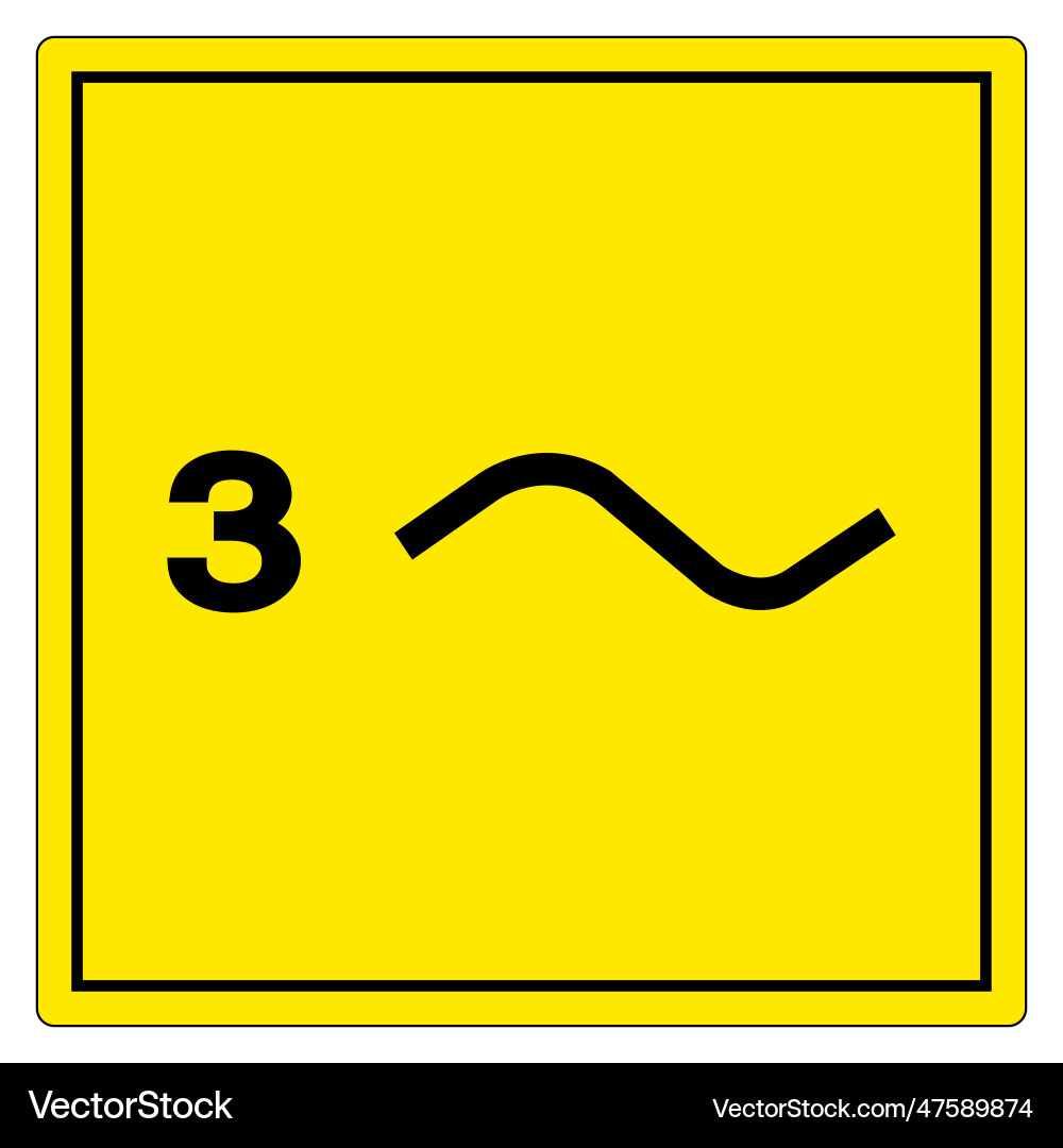 Three phase power symbol sign isolate on white Vector Image