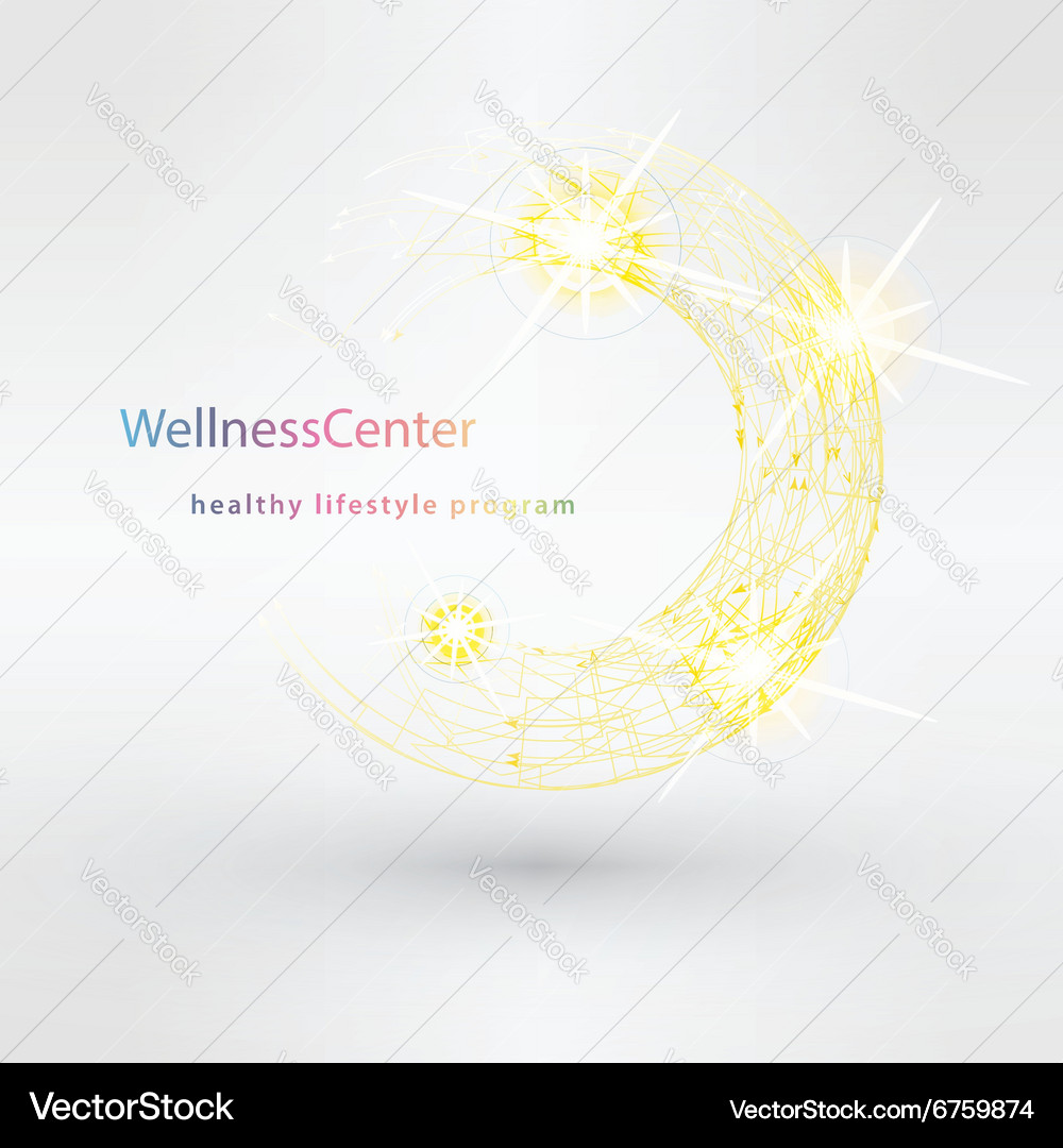 Wellness salon logo design template Royalty Free Vector