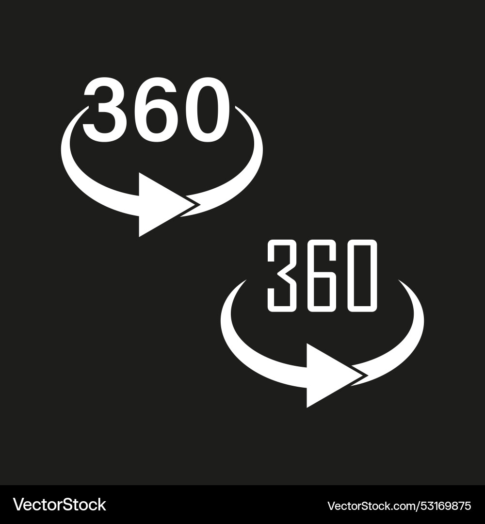 360 degree rotation concept full circle arrows Vector Image