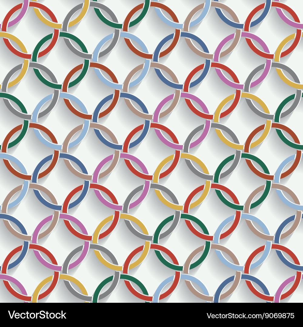 3d seamless pattern twisted rings Royalty Free Vector Image