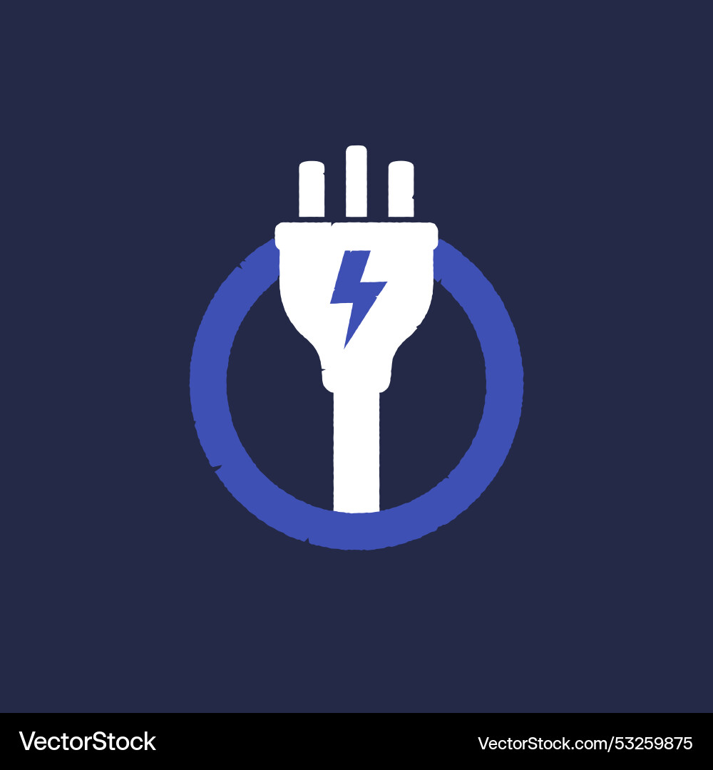 Electricity icon with an electric plug Royalty Free Vector