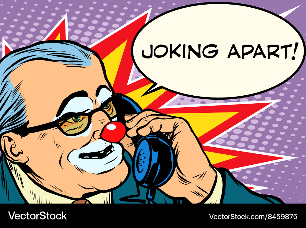 Evil clown boss joking apart Royalty Free Vector Image