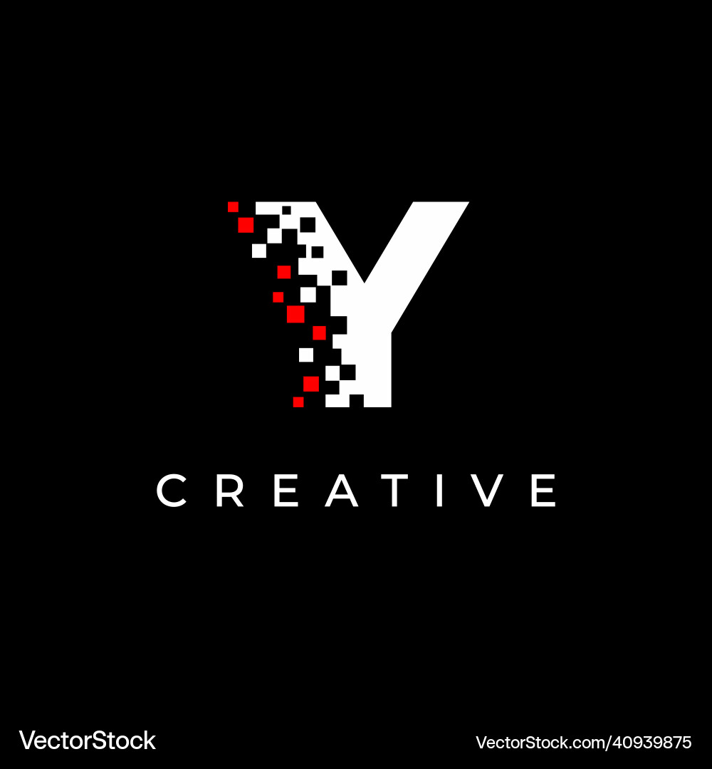 Letter y logo design template with debris Vector Image