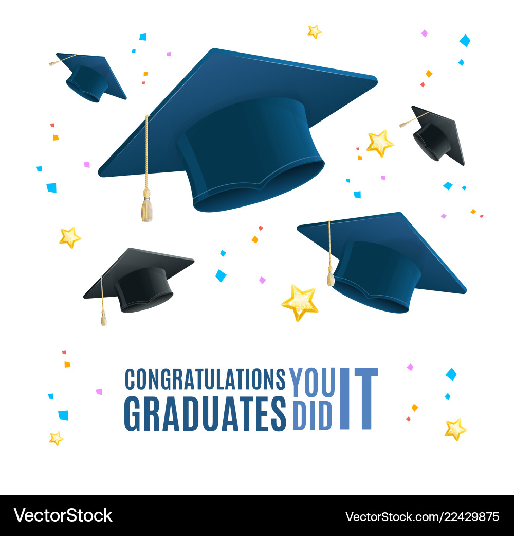 Realistische detaillierte 3d Gratulation Absolventen