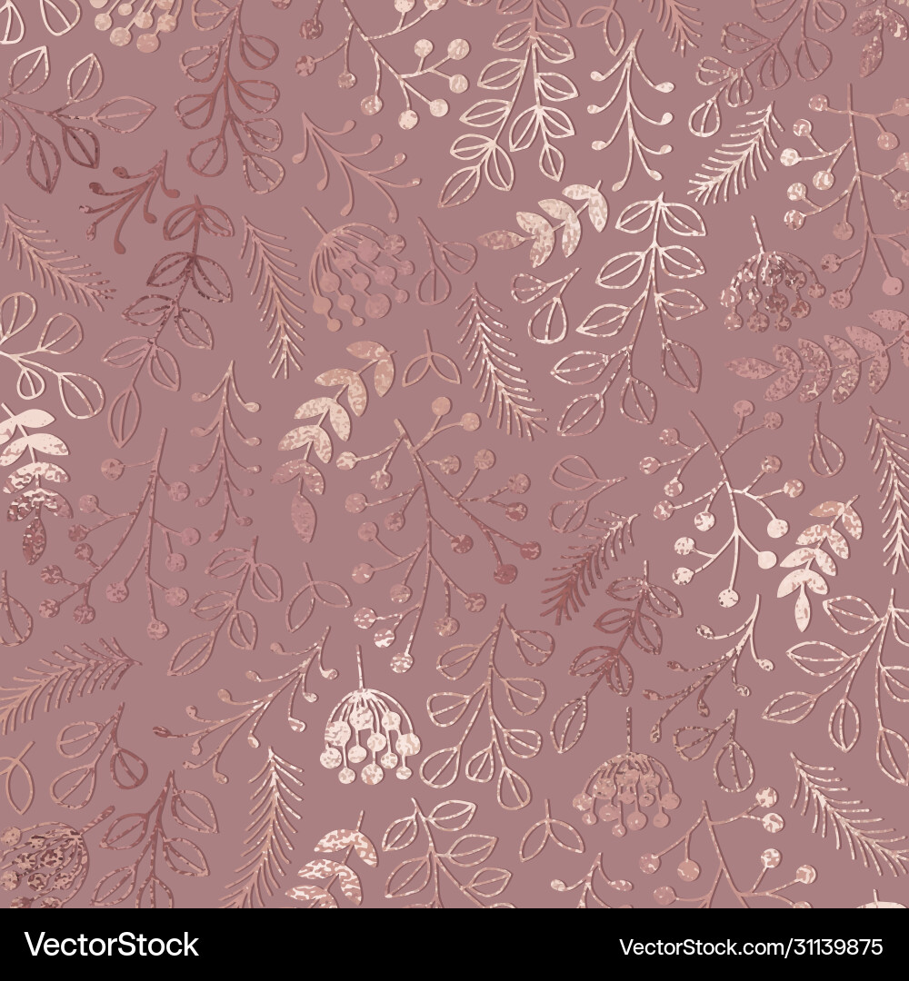 Rose Gold Floral Pattern Royalty Free Vector Image