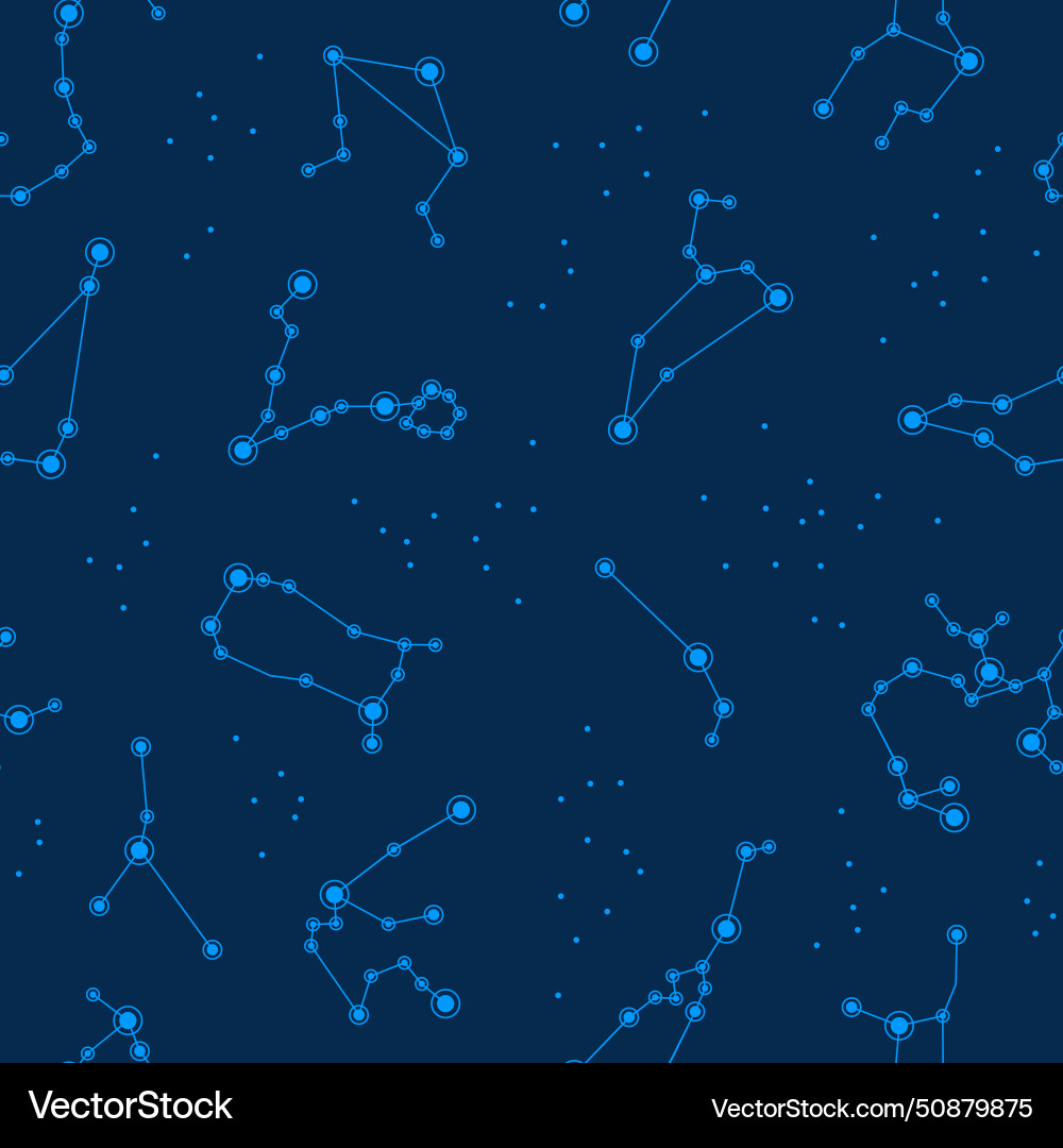 Seamless pattern with zodiac constellations Vector Image