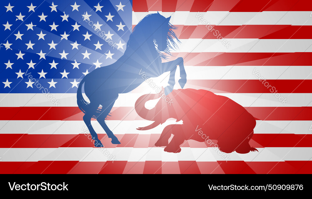 American election democrats beating republicans Vector Image
