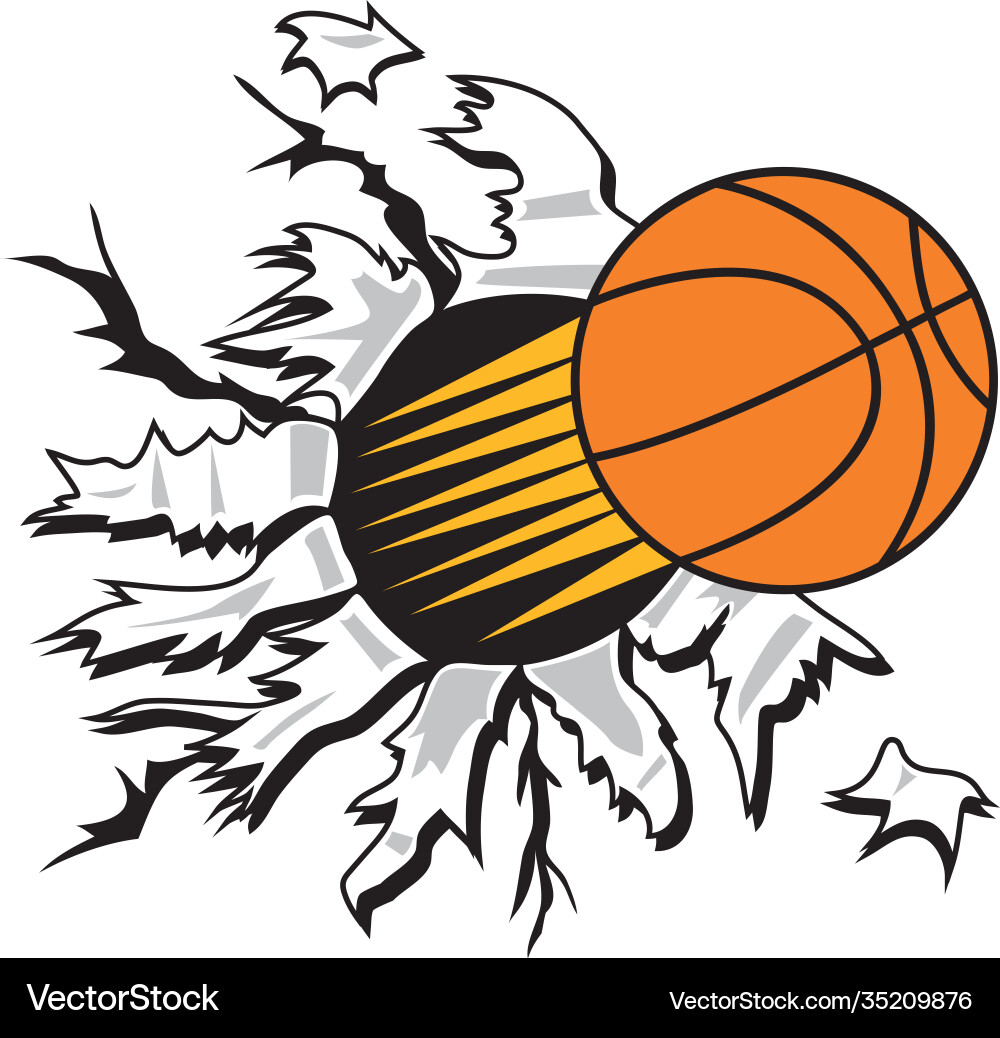 Basketball rip through Royalty Free Vector Image