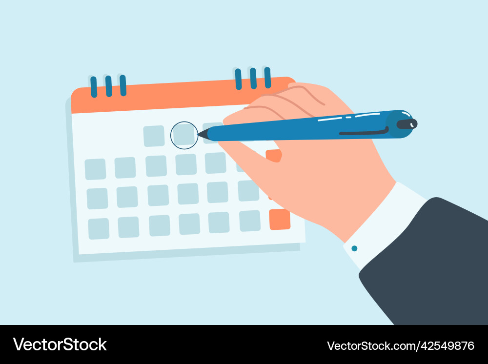 Calendar Check-In Royalty Free Vector Image - VectorStock