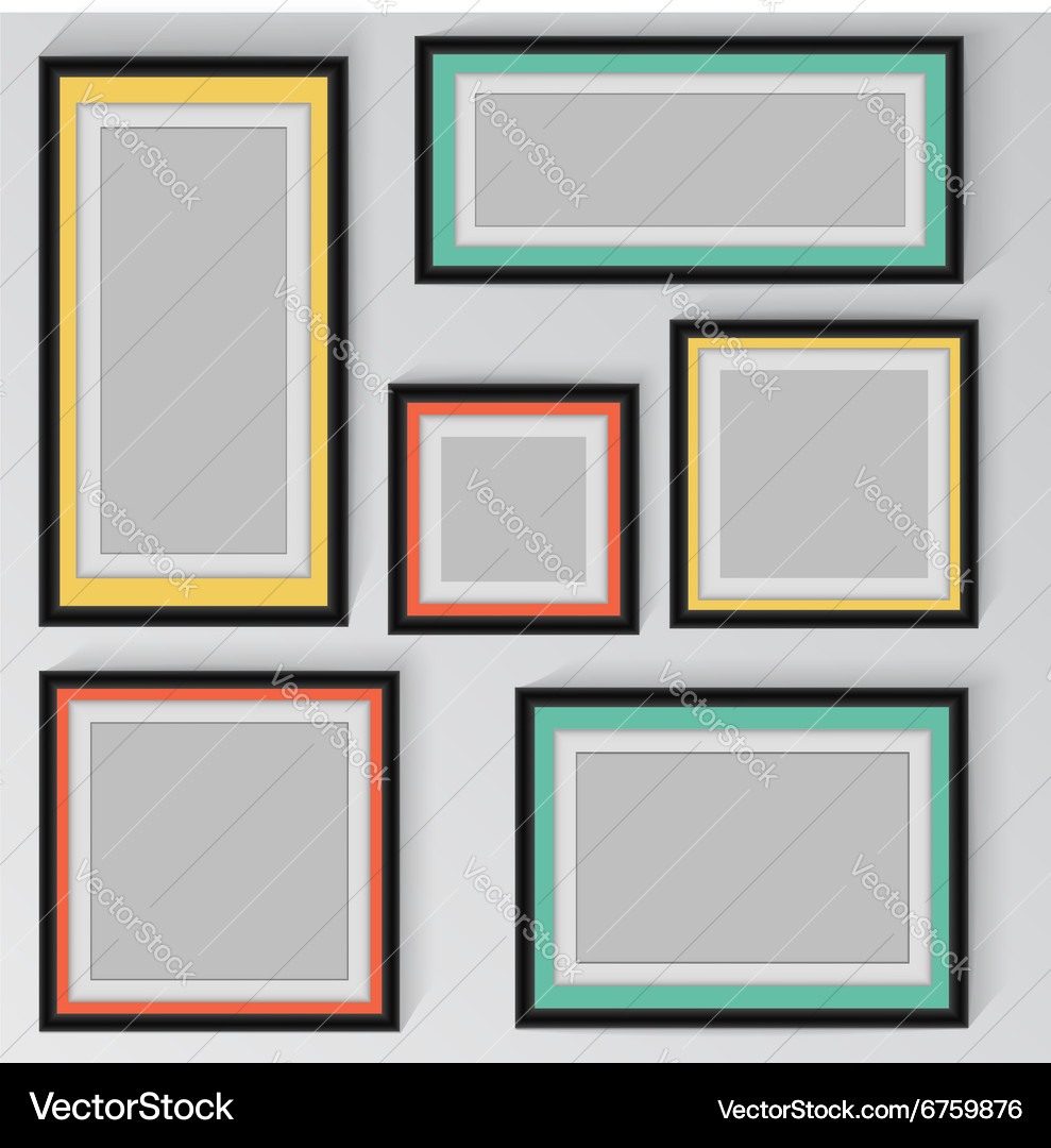 Colorful frame on wall Royalty Free Vector Image